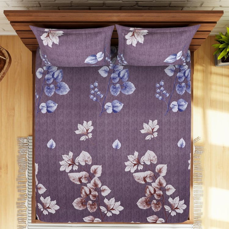 Buy SPACES Welhome Lapiazza Printed 3-Piece Bedsheet Set - 250 x 230 cm ...