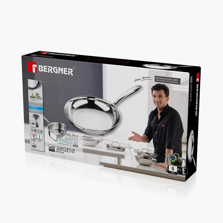 Buy BERGNER Argent Triply Stainless Steel Fry Pan - 22 cm from Bergner ...