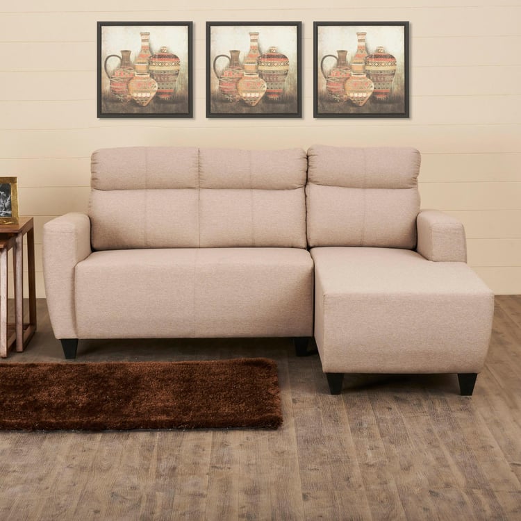 Buy Helios Emily Fabric 2-Seater Right Corner Sofa with Chaise - Beige ...