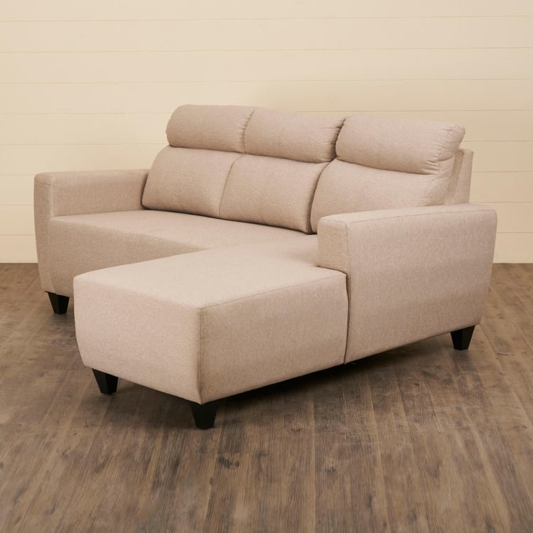 Buy Helios Emily Fabric 2-Seater Right Corner Sofa with Chaise - Beige ...