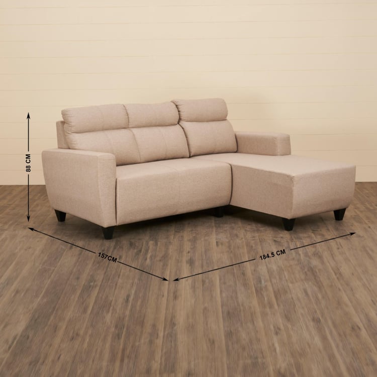 Buy Helios Emily Fabric 2-Seater Right Corner Sofa with Chaise - Beige ...