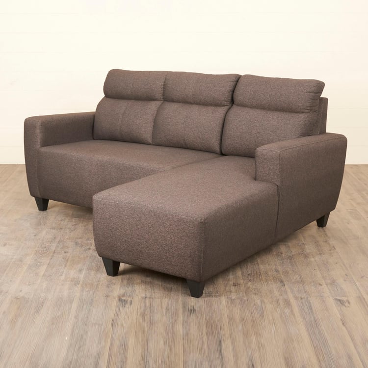 Buy Helios Emily Fabric 2-Seater Right Corner Sofa with Chaise - Brown ...
