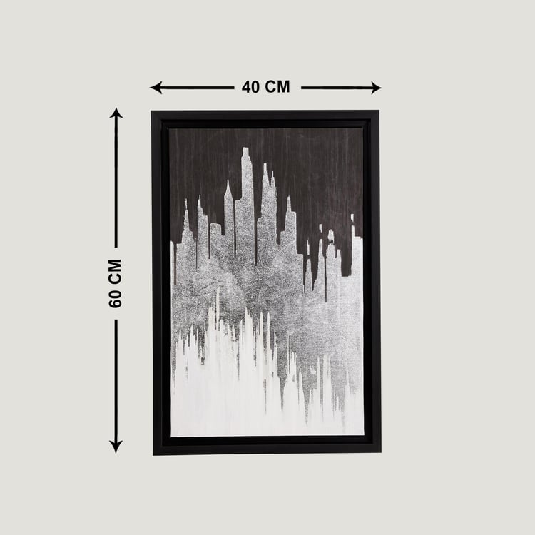 Buy Artistry Abstract Black Printed Canvas Building Picture Frame ...