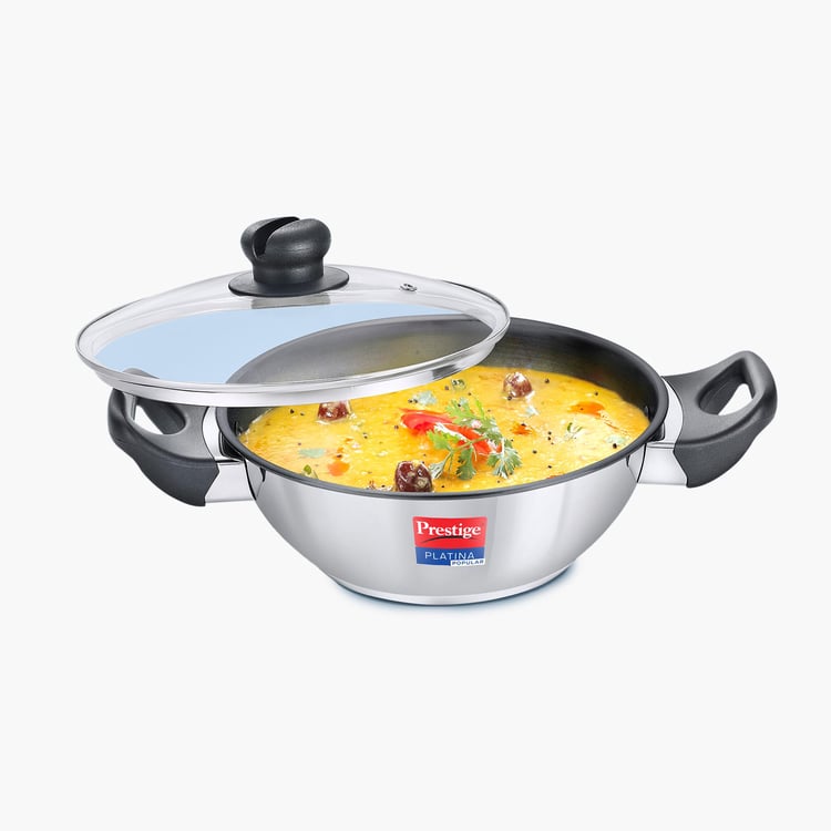 Buy PRESTIGE Platina Pop Cookware Kadai with Lid - 1.3 L from Prestige ...