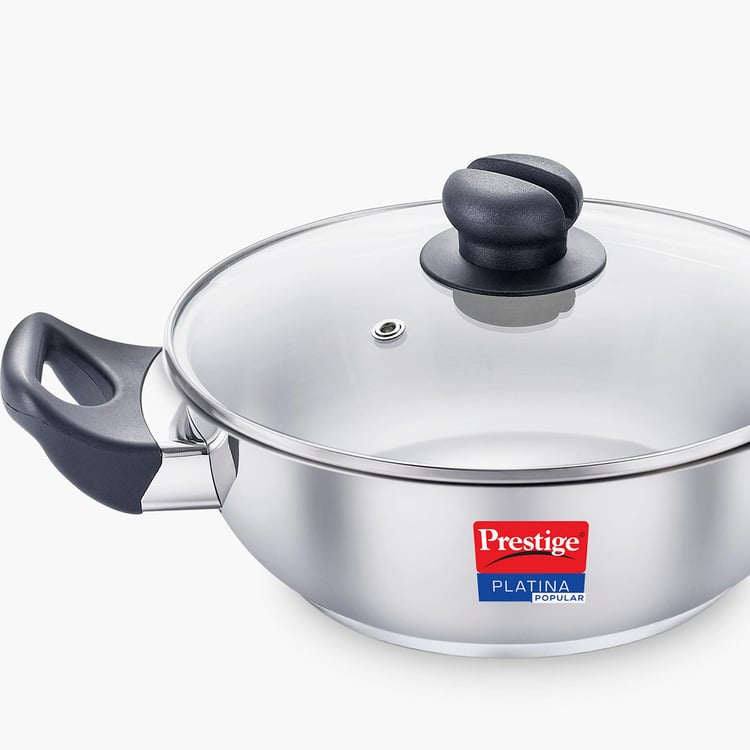 Buy PRESTIGE Platina Pop Cookware Kadai with Lid - 1.6 L from Prestige ...