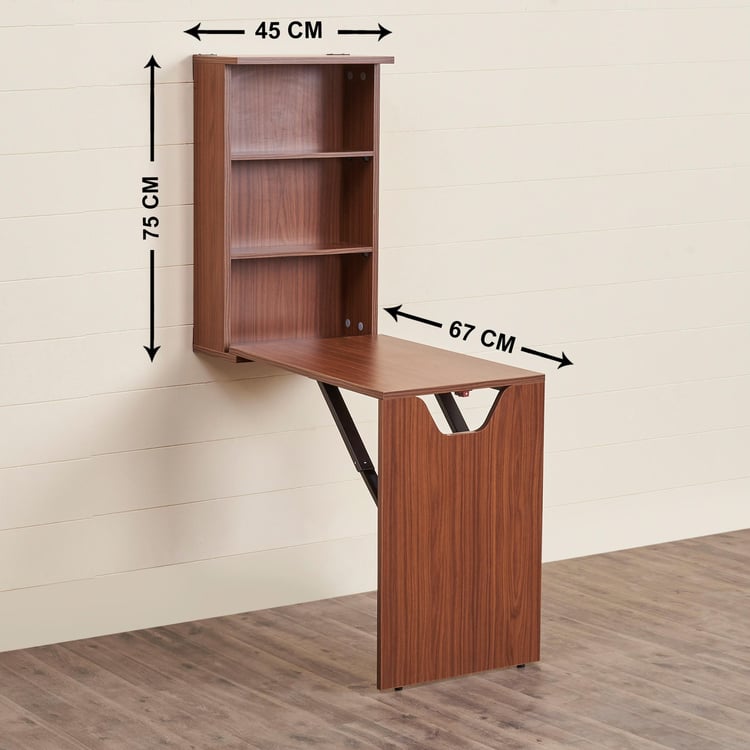 Buy Helios Flex Wall Mounted Folding Multipurpose Table - Brown from ...