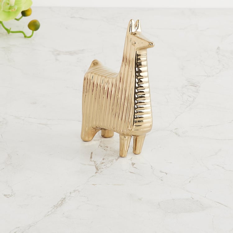 Buy Splendid - Gold Stoneware Lama Figurine from Home Centre at just ...