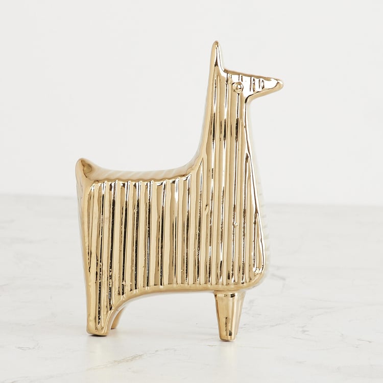 Buy Splendid - Gold Stoneware Lama Figurine from Home Centre at just ...