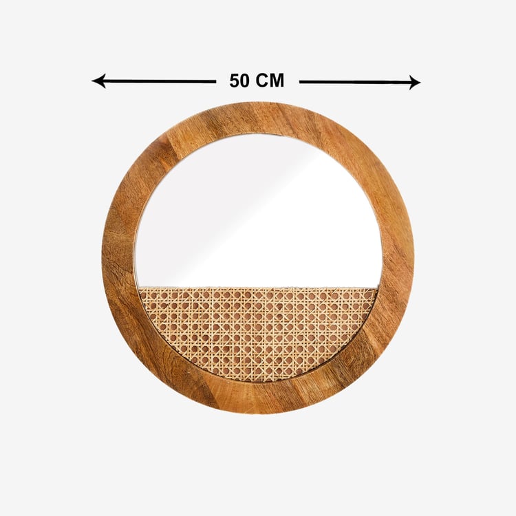 Buy Splendid Cane Round Decor Mirror from Home Centre at just INR 4999.0
