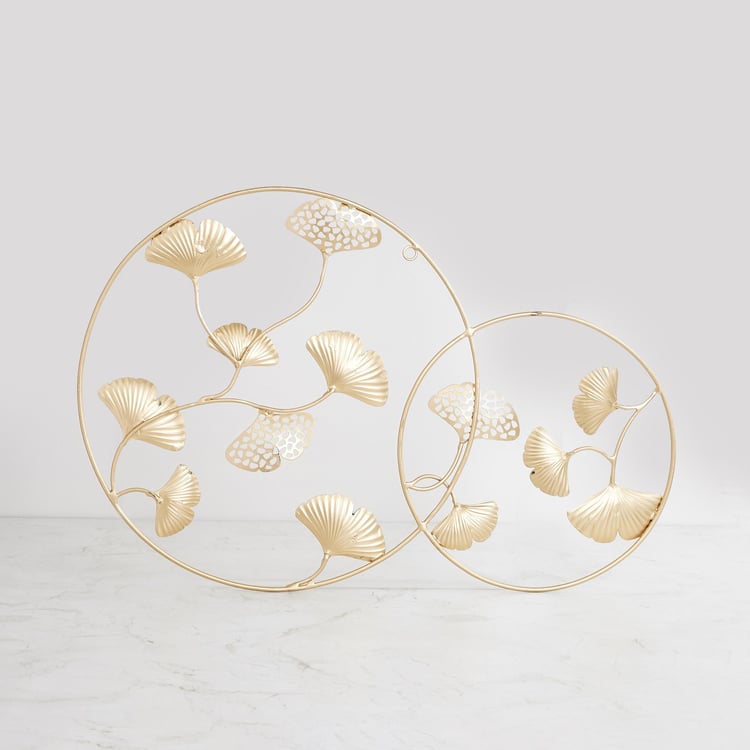Buy Samara Ginko Leaf Round Wall Art - 30 cm from Home Centre at just ...