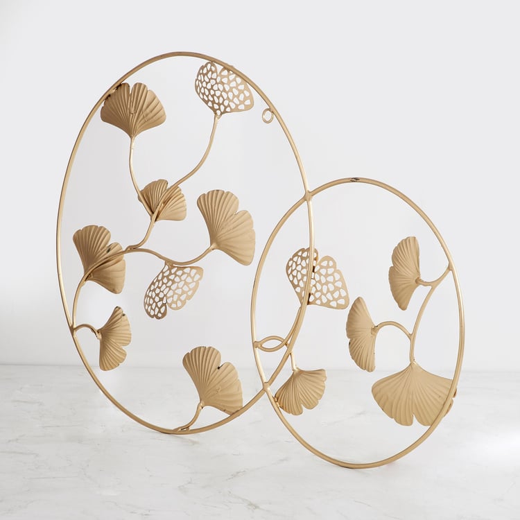 Buy Samara Ginko Leaf Round Wall Art - 30 cm from Home Centre at just ...