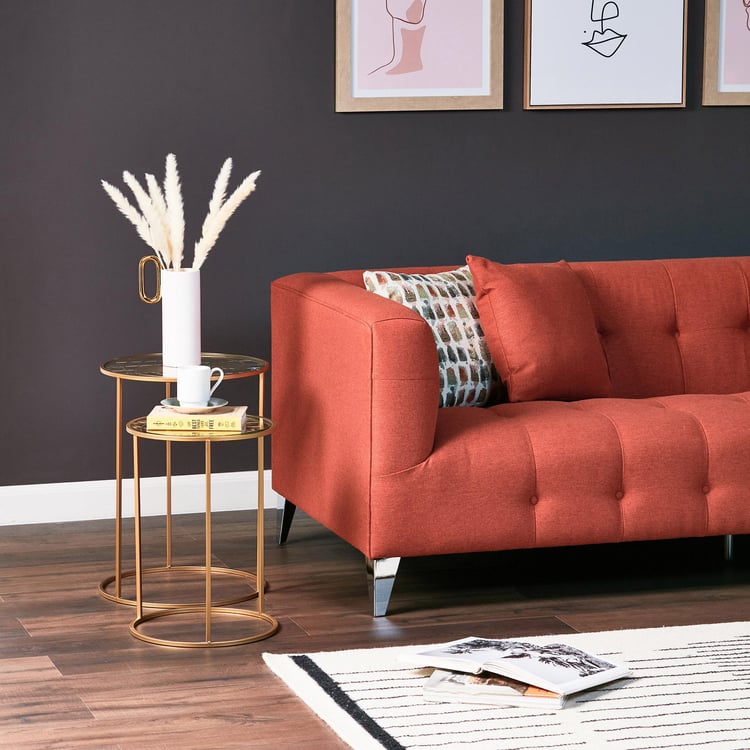 Buy Ross Gold Textured Metal Nesting Tables - Set of 2 from Home Centre ...