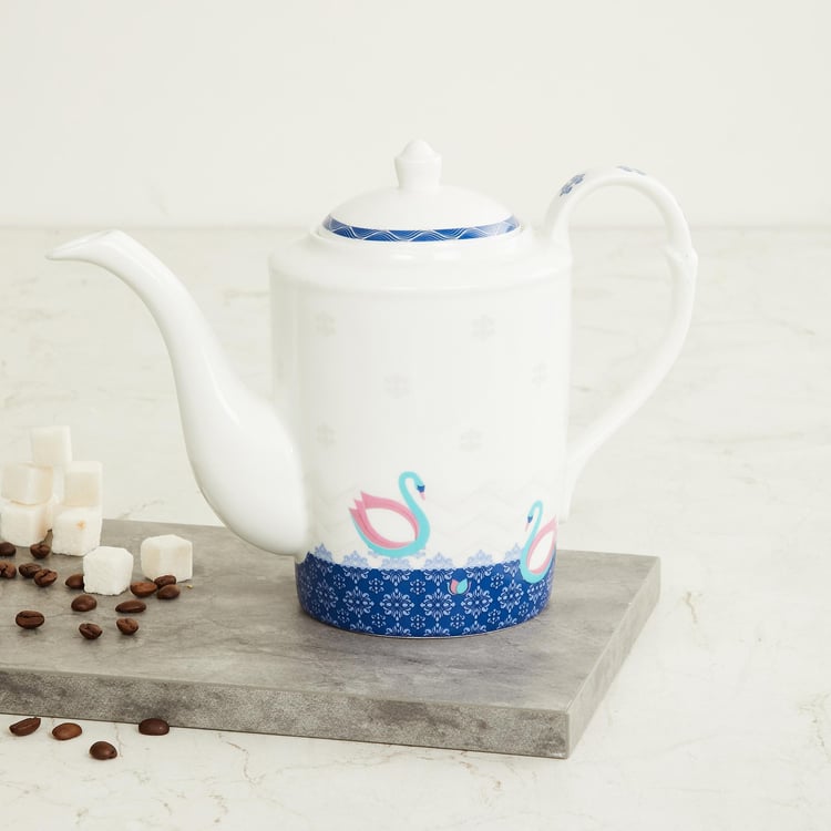 Buy Foley Multicolour Printed Bone China Tea Pot - 1.39 Ltr from Home ...