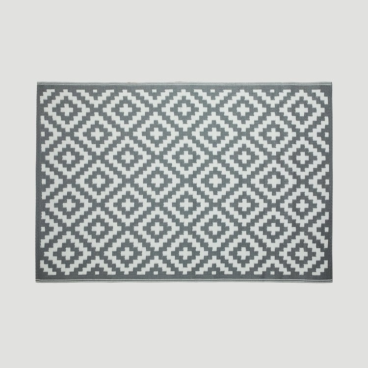Buy Canterbury Textured Polypropylene Grey Woven Mat - 150x210 cm from ...