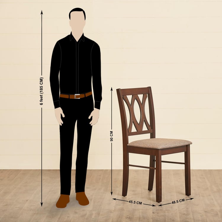 Buy Cornell Brown Engineered Wood 6-Seater Dining Table Set With 6 ...