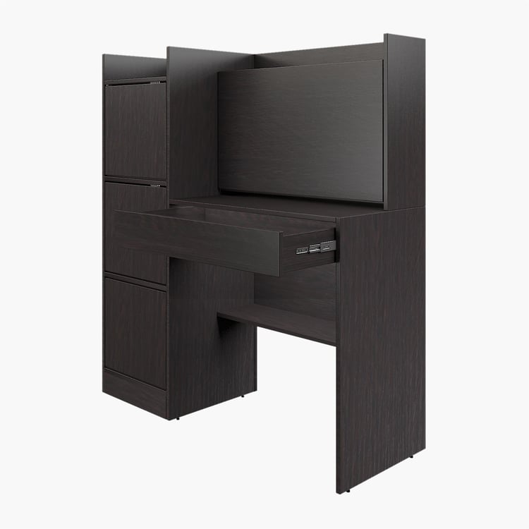 Buy Helios Meleti Study Desk with Cabinet - Brown from Helios by Home ...