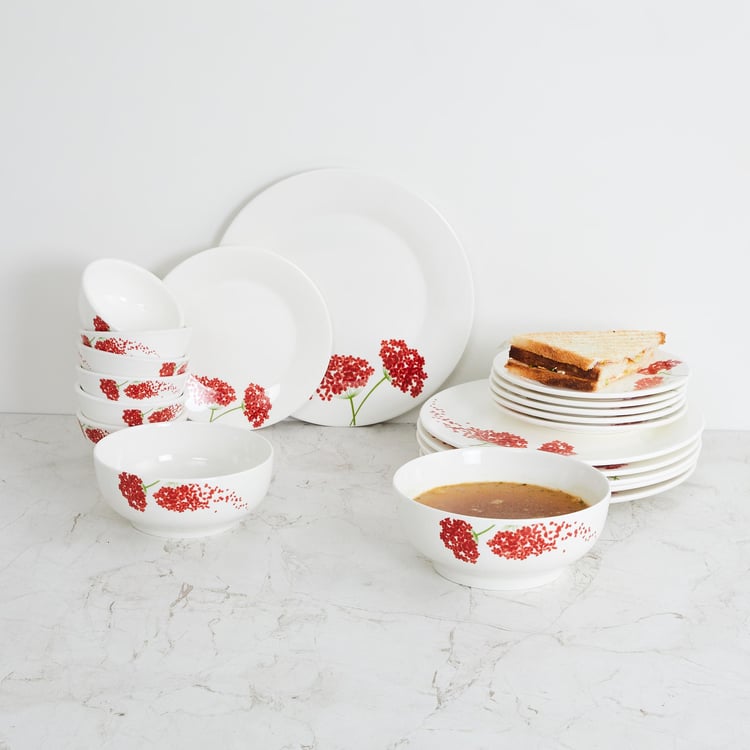 Buy Pristine White Printed Porcelain Dinner Set - 20Pcs from Home ...
