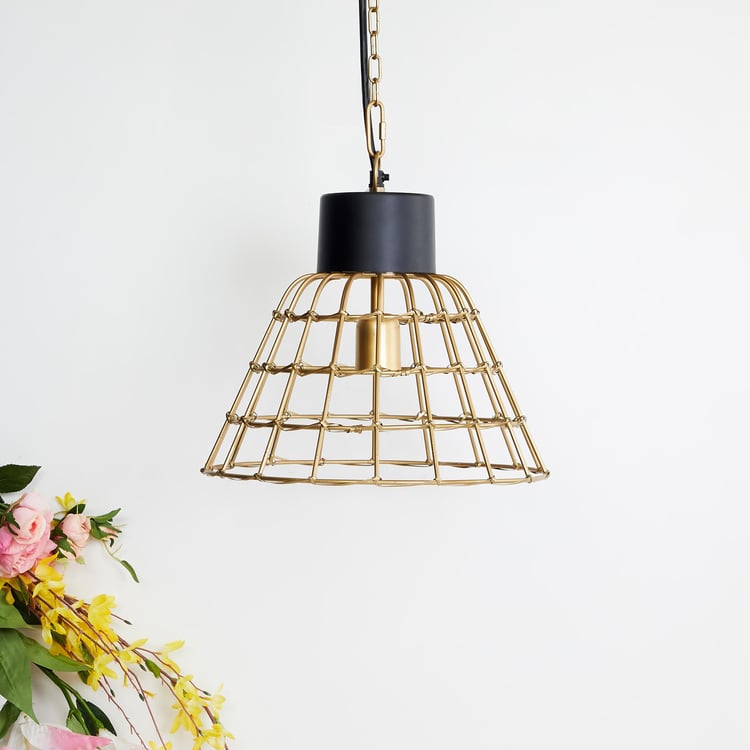 Buy Fiesta Gold Textured Metal Pendant Lamp from Home Centre at just ...
