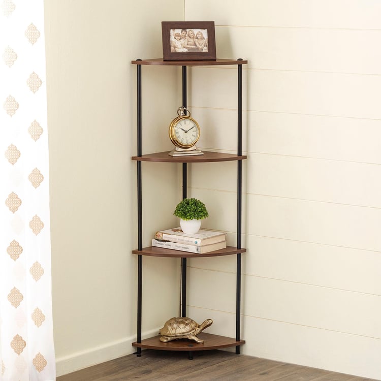 Buy Helios Regal 4-Tier Corner Shelf - Brown from Home Centre at just ...