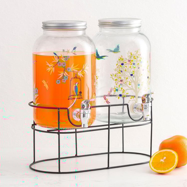 Buy Hope-Orson Printed Glass Kitchen Dispensers with Metal Stand from ...