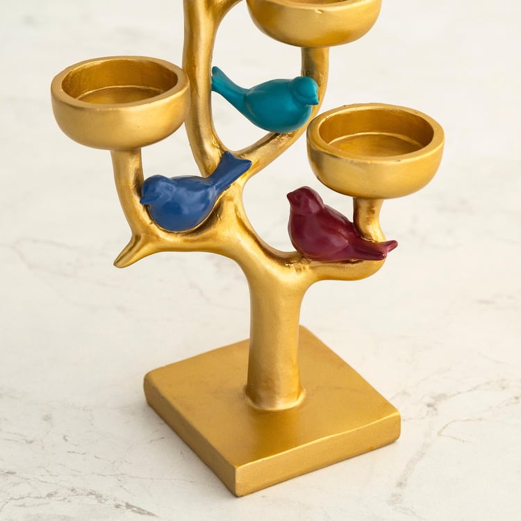 Buy Hope Solid Multicolour Polyresin Multi Candle Holder with Bird ...