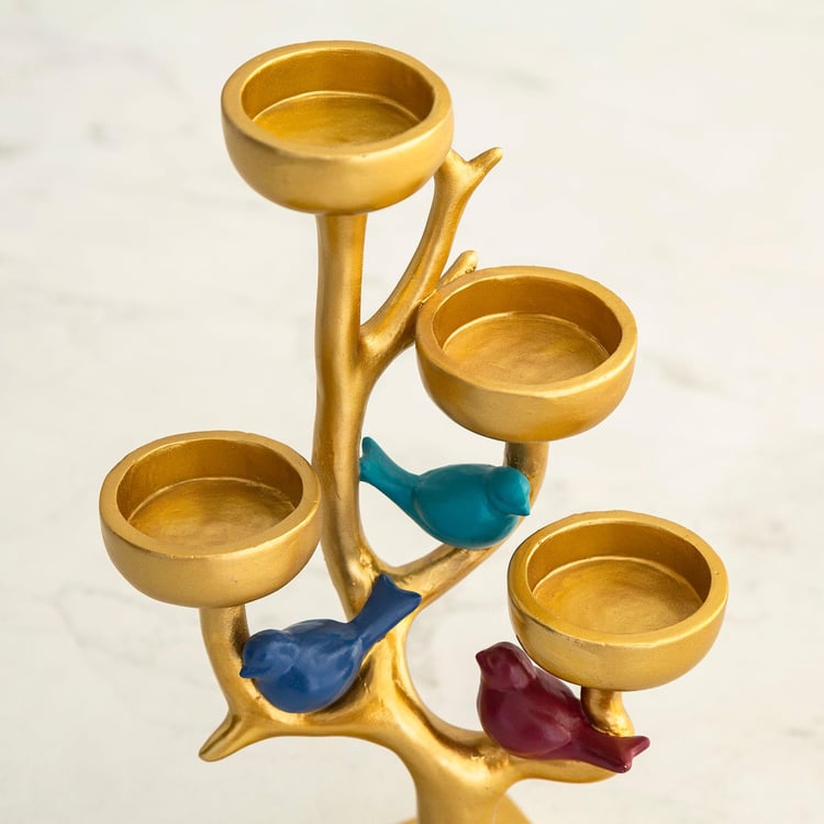 Buy Hope Solid Multicolour Polyresin Multi Candle Holder with Bird ...