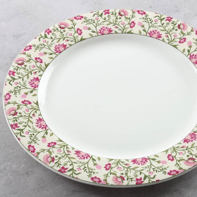 Buy Clay Craft India Circus Rose Mellow Multicolour Ceramic Dinner ...