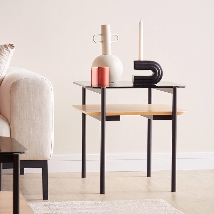 Buy Arc Glass Top End Table - Black from Home Centre at just INR 7663.0