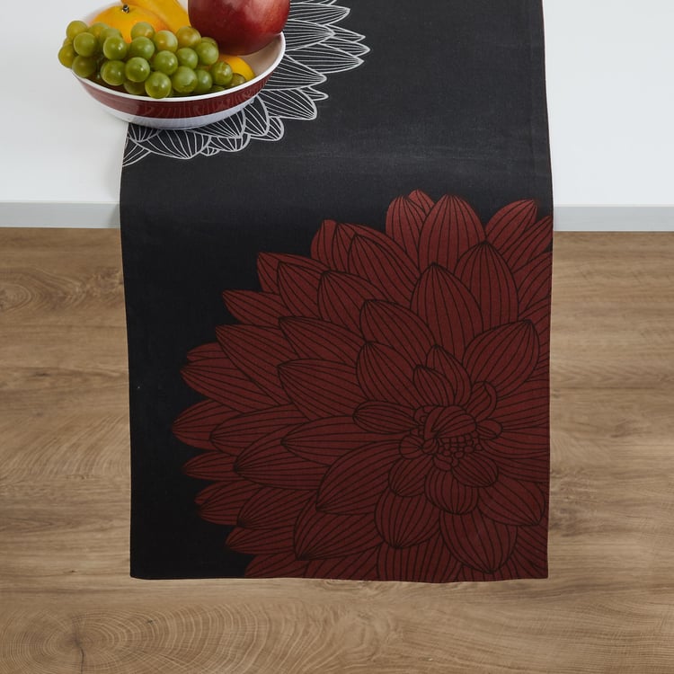 Buy Regalia Red Printed Cotton Table Runner - 33x180cm from Home Centre ...