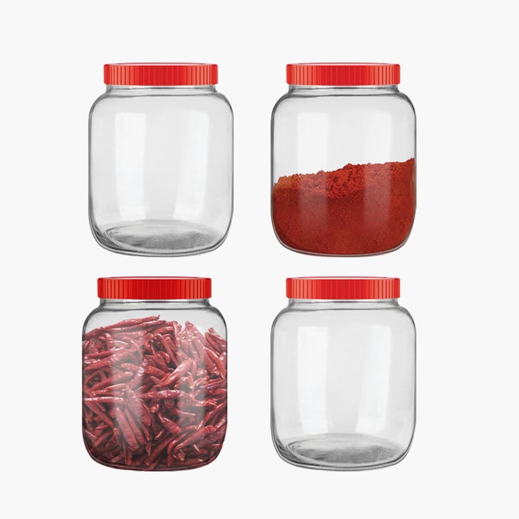 Buy Corsica Essentials Glass Storage Jar- 750ml- Set of 4 from Corsica ...