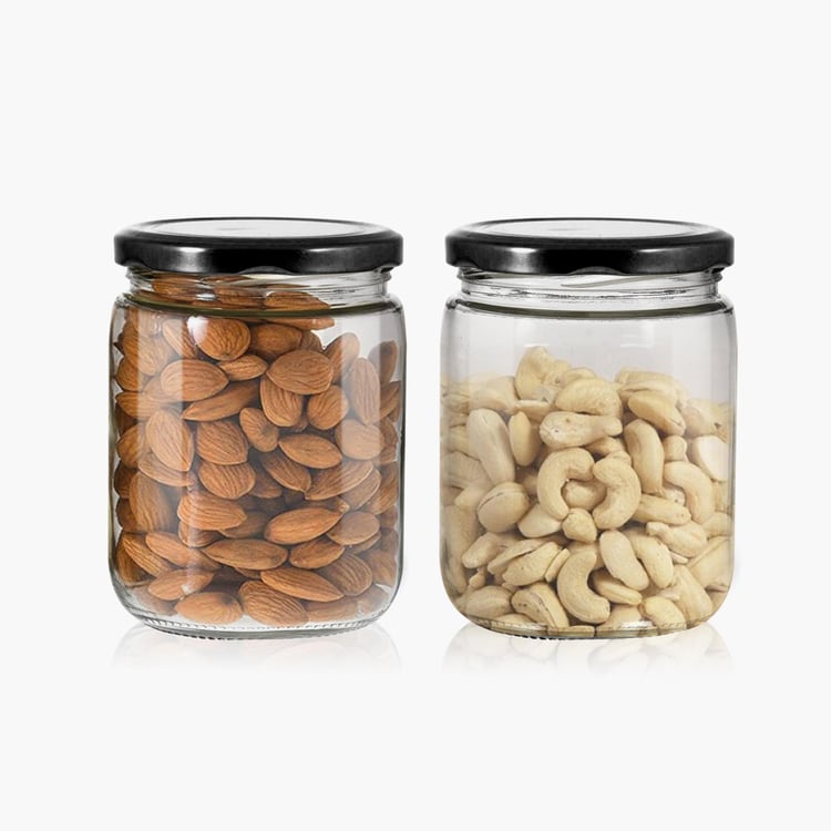 Buy Corsica Essentials Transparent Glass Jar- 500ml- Set of 2 from ...