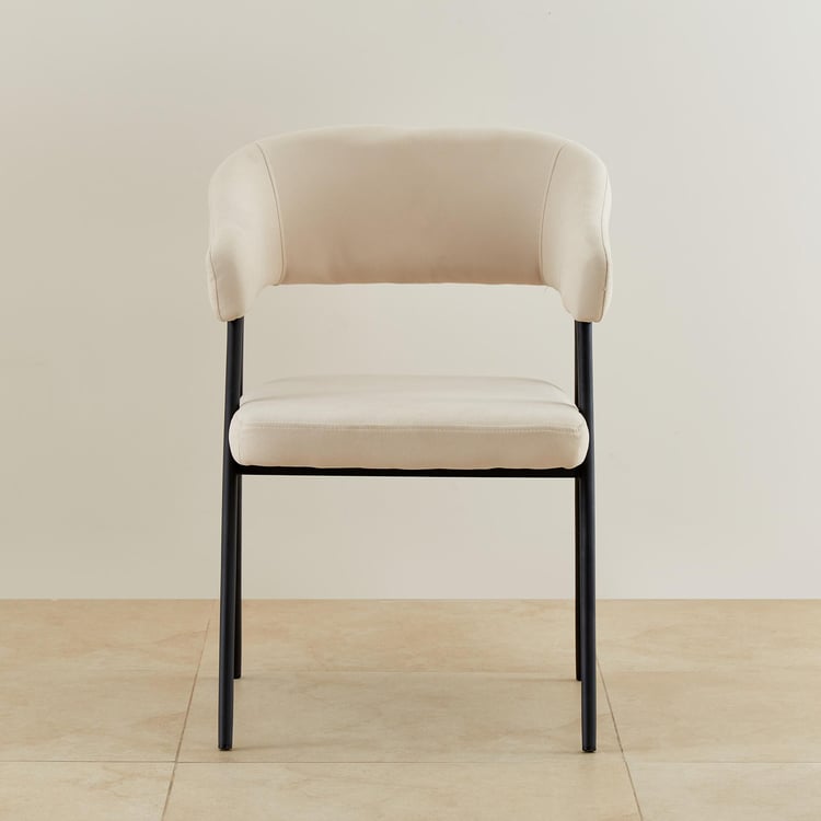 Buy Arc Set of 2 Fabric Dining Chairs - Off-White from Home Centre at ...
