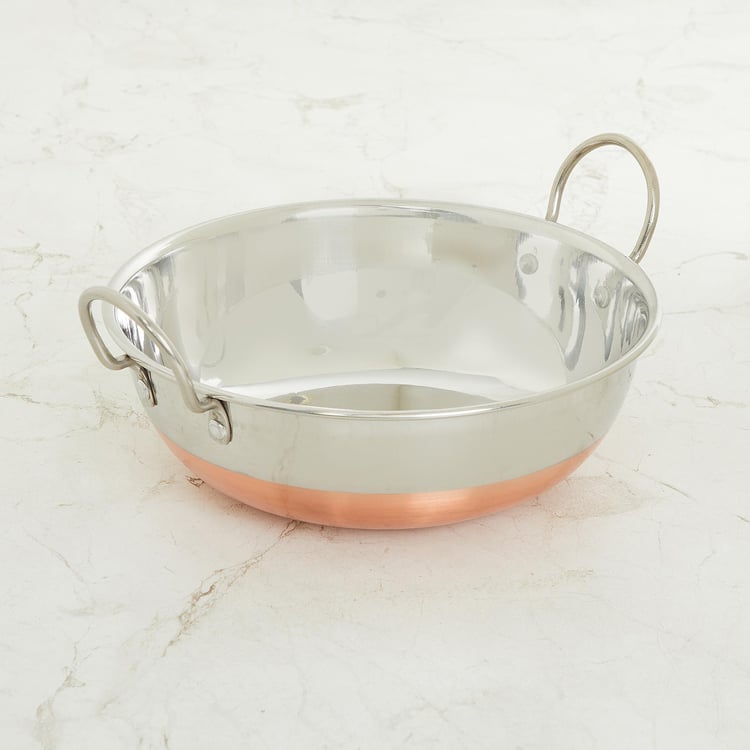 Buy Corsica Aristo Set of 2 Copper Base Stainless Steel Kadhai from ...