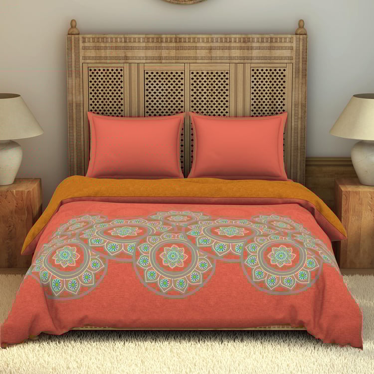 Buy SPACES Rangana Padmapriya Coral Printed Cotton Double Quilt ...