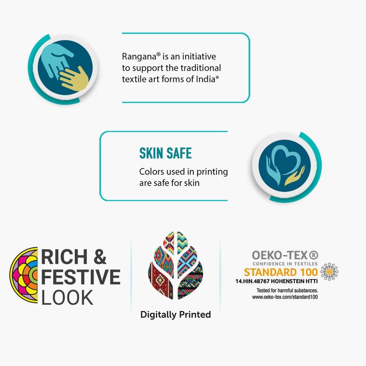 Buy SPACES Rangana Anish Blue Festival Printed Cotton Large Bedsheet ...