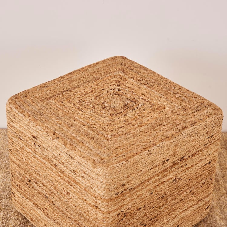 Buy Hessian Square Pouffe - Beige from Home Centre at just INR 2495.0