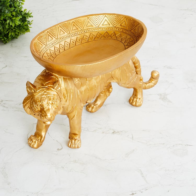 Buy Art Of Asia Gold Textured Polyresin Tiger Potpourri Bowl from Home ...