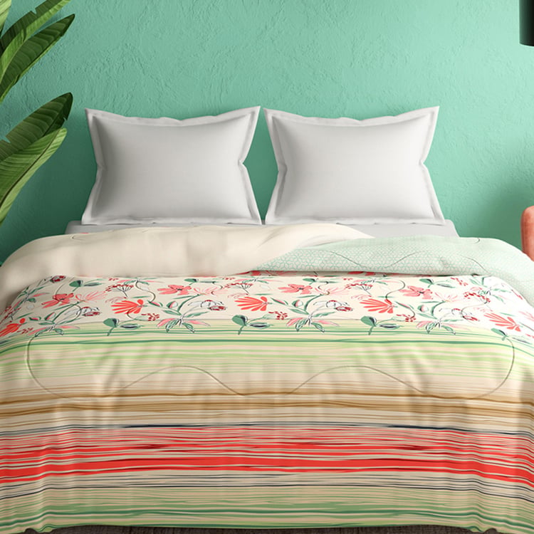 Buy PORTICO Cadence White Printed Cotton King Comforter - 224x274cm ...