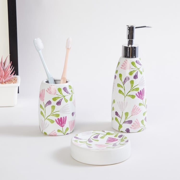 Buy Mekong Gioella Multicolour Printed Ceramic Bathroom Set - 3Pcs from ...