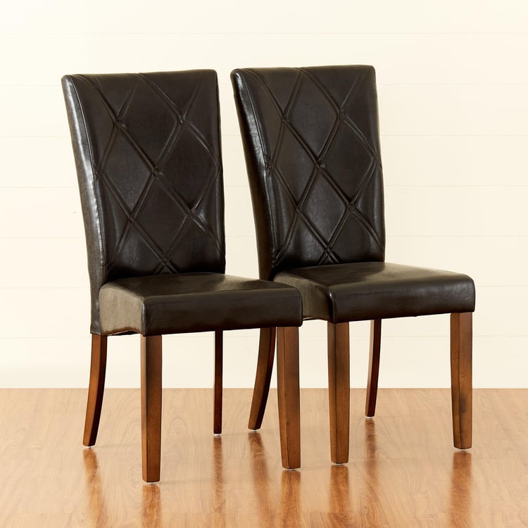 Buy Oscar Set of 2 Faux Leather Dining Chairs - Brown from Home Centre ...