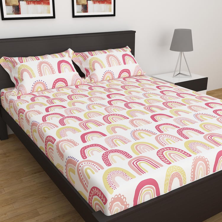 Buy Slate Cotton 152TC 3Pcs Printed Queen Bedsheet Set from Home Centre ...