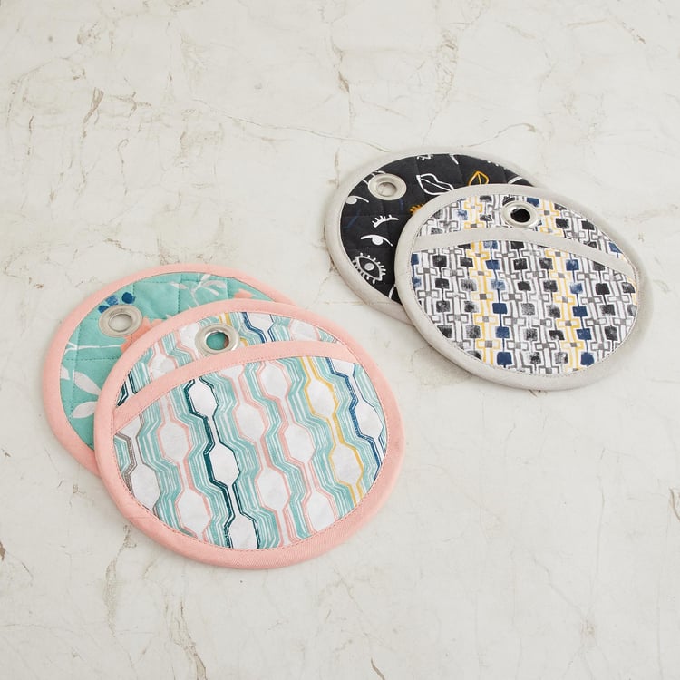 Buy Corsica Persian Set of 4 Printed Cotton Pot Holders from Corsica by ...