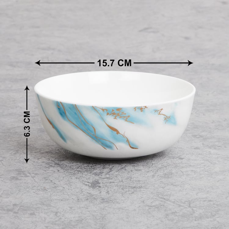 Buy Fiesta-Marble Teal Printed Bone China Microwave Safe Cereal Bowl - 600ml from Home Centre at ...