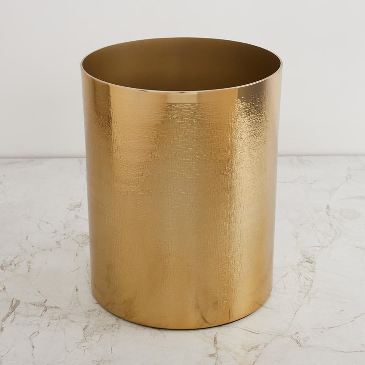 Buy Panama Gold Textured Metal Waste Bin from Home Centre at just INR ...