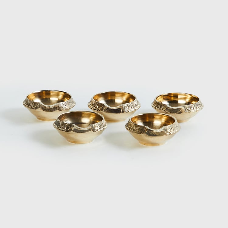 Buy Upasana Set of 5 Metal Mini Diya from Home Centre at just INR 799.0