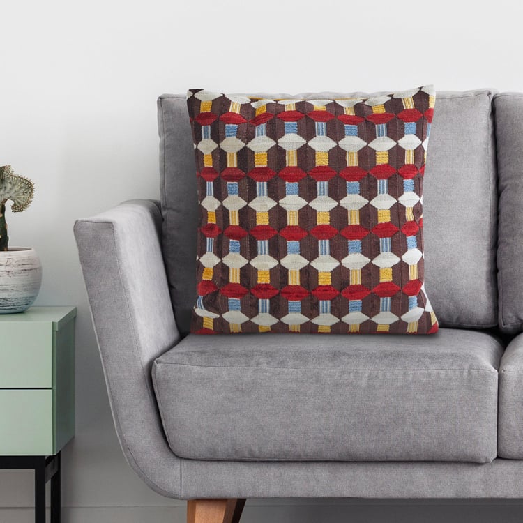 Buy Brilliance Multicolour Textured Square Cushion Cover - 40x40cm from ...