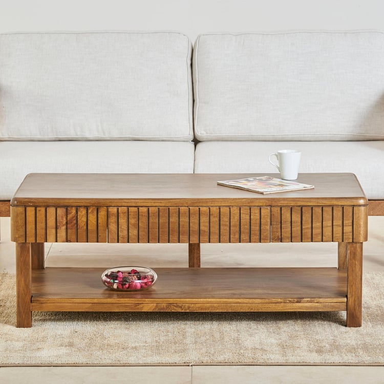Buy Olivia Mango Wood Coffee Table - Brown from Home Centre at just INR ...