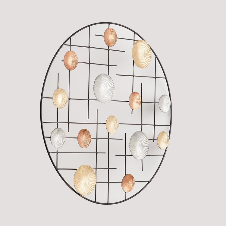 Buy Leon-Mahico Multicolour Textured Metal Round Wall Art from Home ...