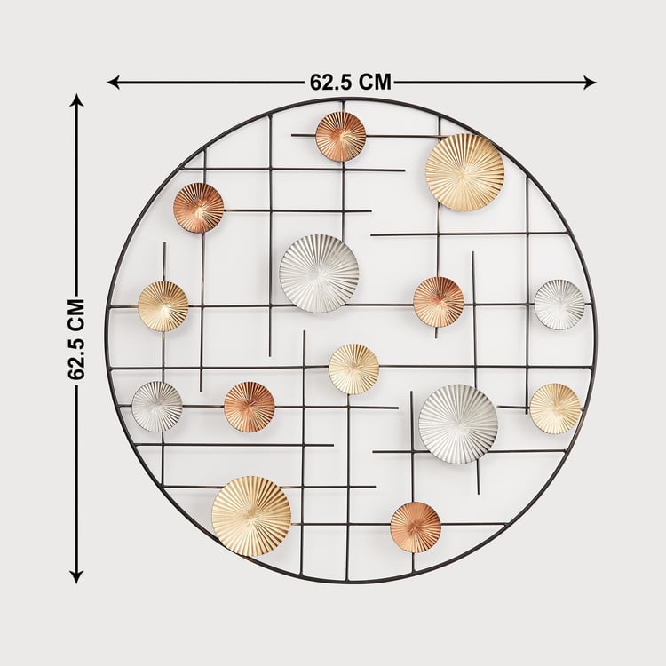Buy Leon-Mahico Multicolour Textured Metal Round Wall Art from Home ...