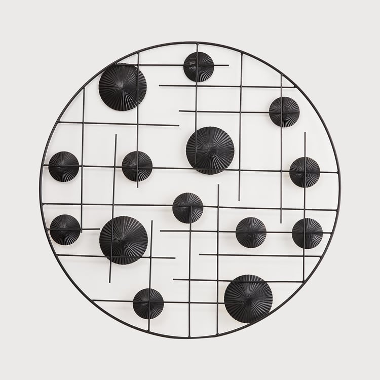 Buy Leon-Mahico Multicolour Textured Metal Round Wall Art from Home ...